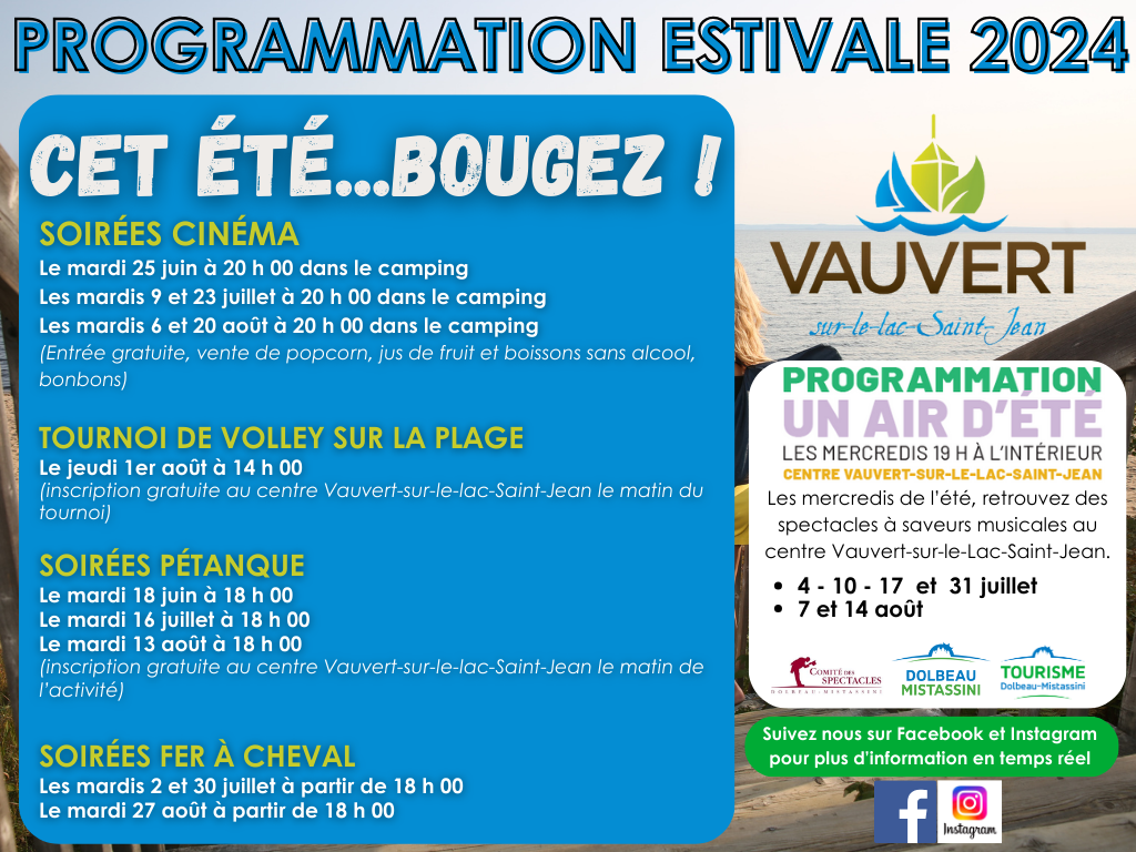 Camping Vauvert-sur-le–Lac-Saint-Jean | Activités et évènements